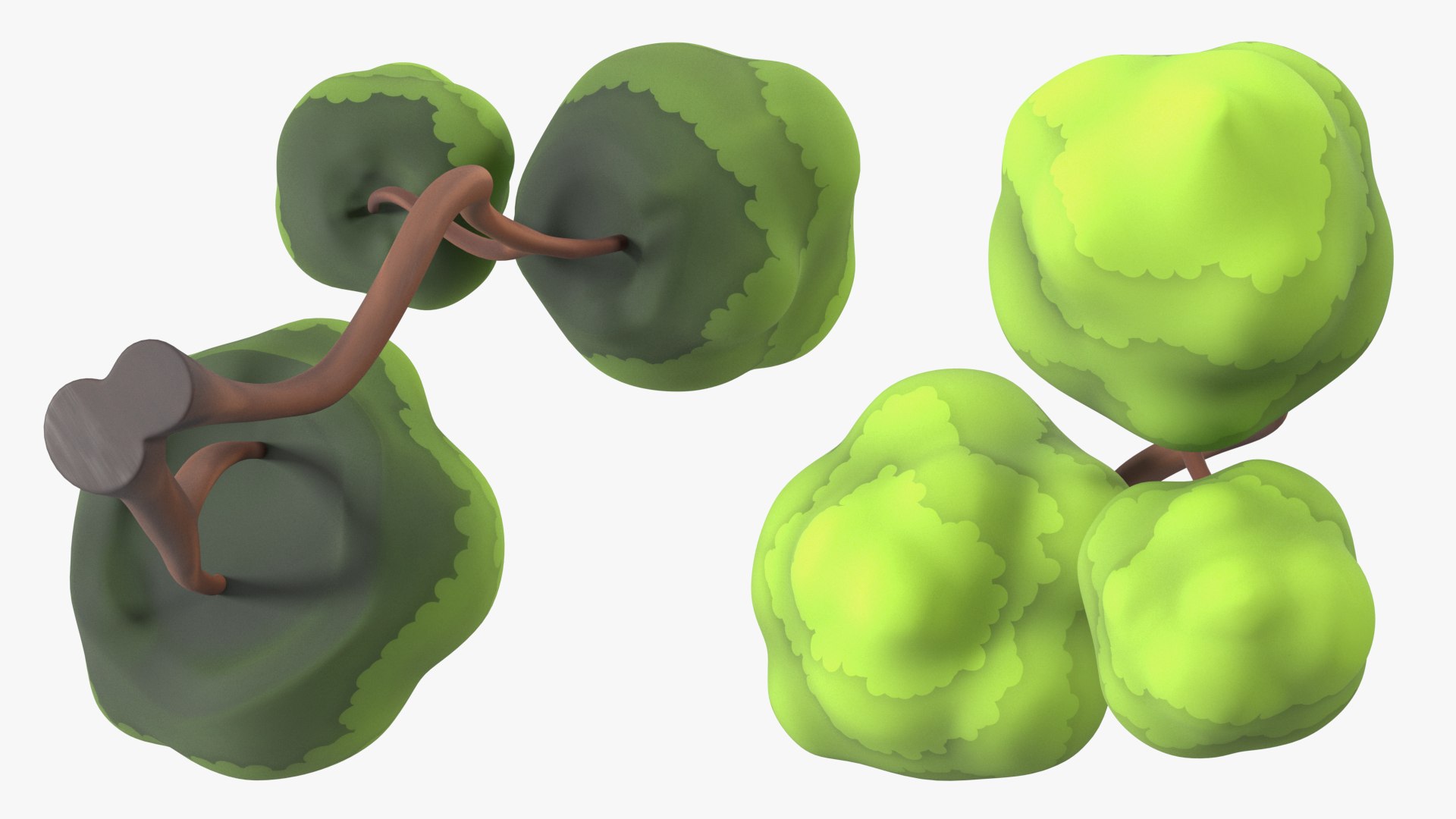 Small Double Tree Cartoon Style Handpaint Texture 3D Model - TurboSquid ...