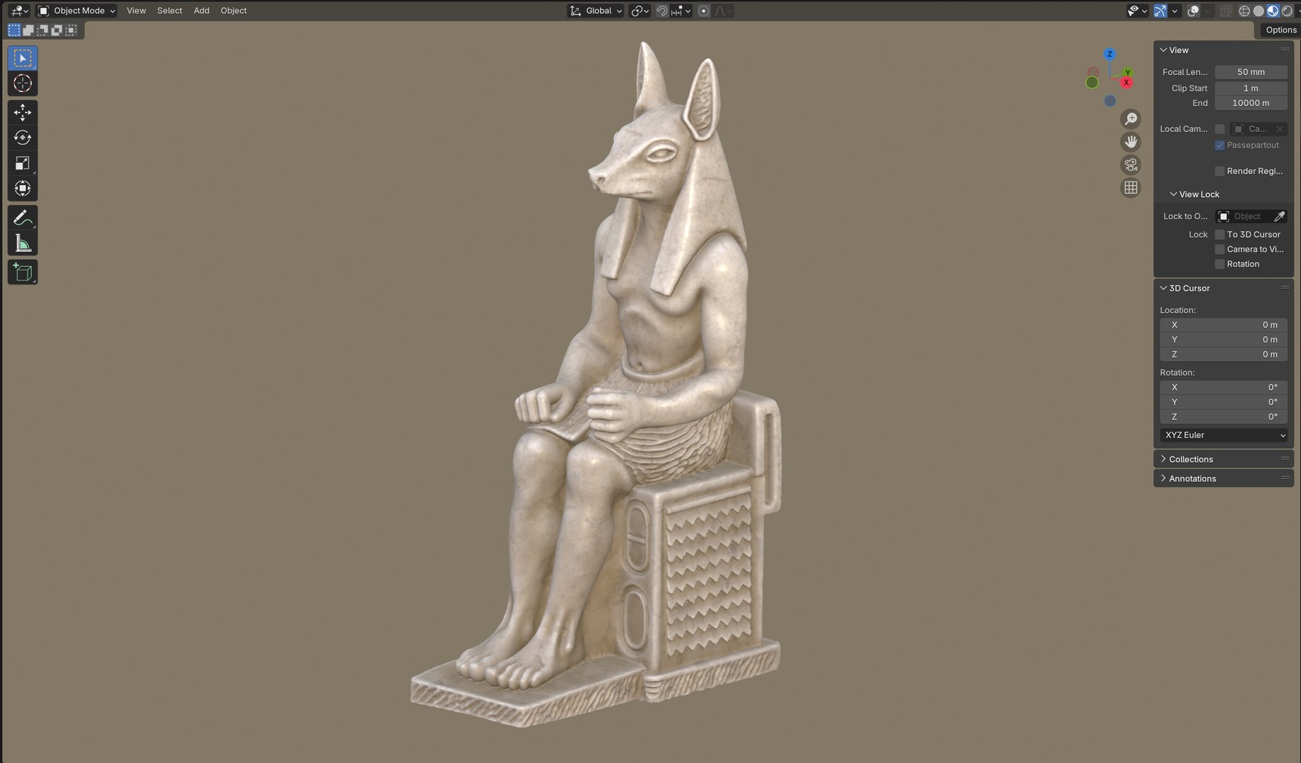 3D Anubis Statue - TurboSquid 2434065