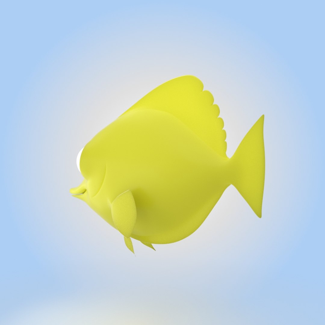 Yellow Tang Fish 3D - TurboSquid 1941102