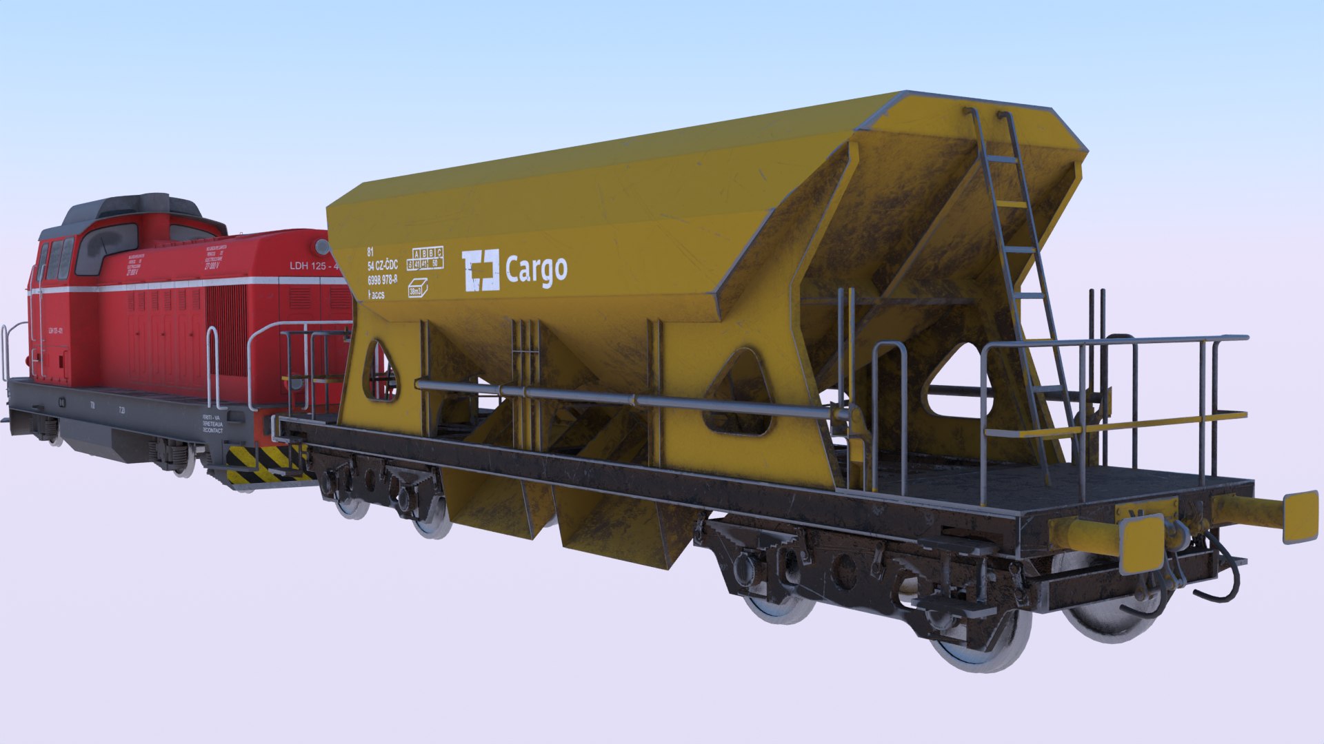 3D Cargo Train PBR IX Model - TurboSquid 2283525
