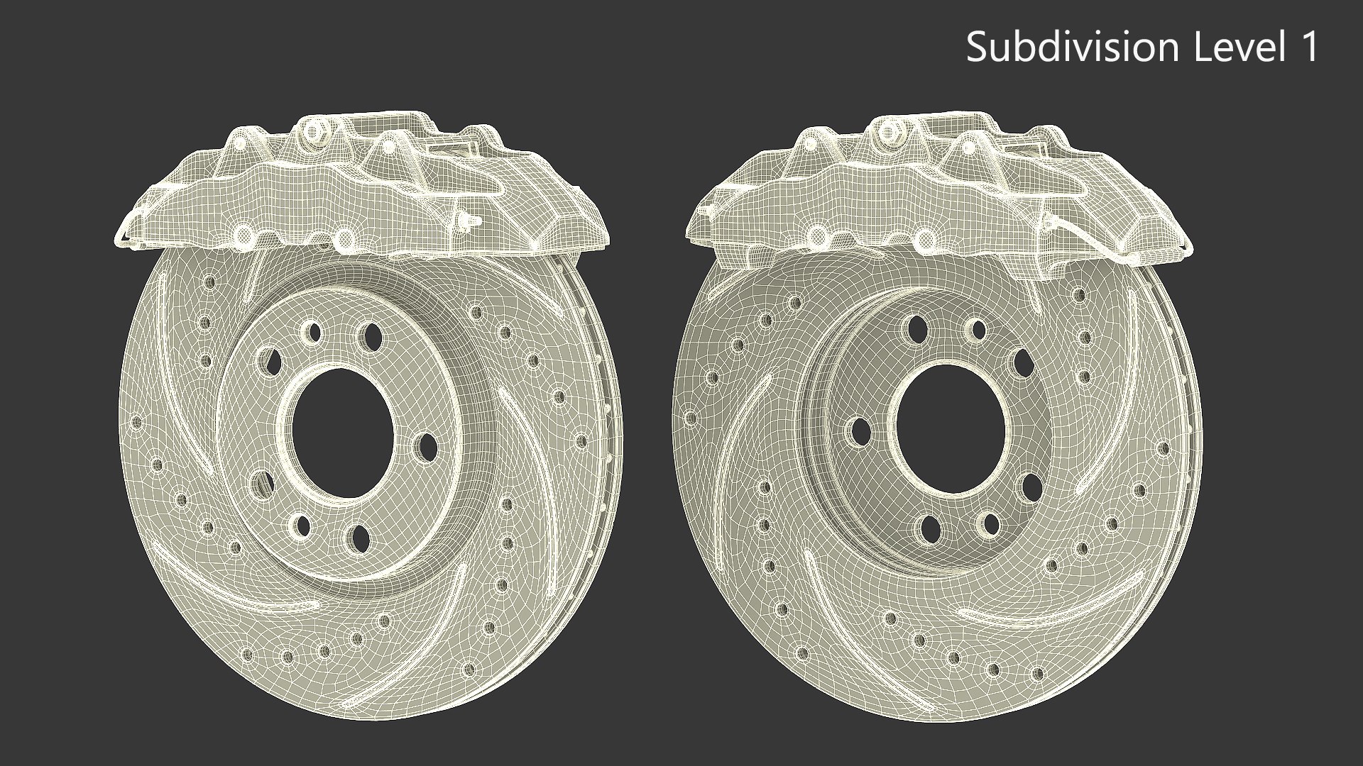 Slotted Ventilated Brake Disc With Grey Caliper 3D Model - TurboSquid ...