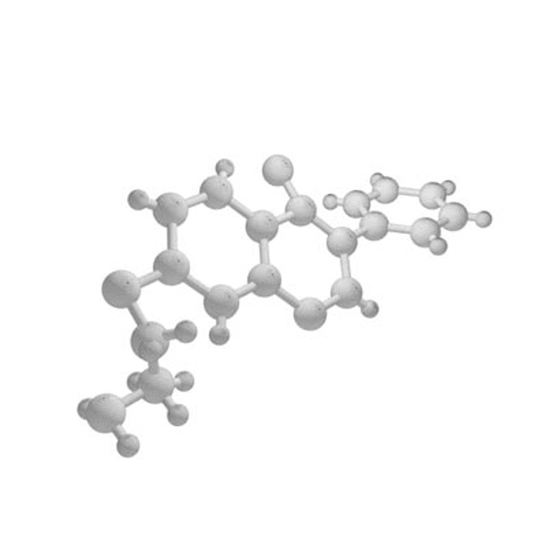 ipriflavone molecule structure 3d model