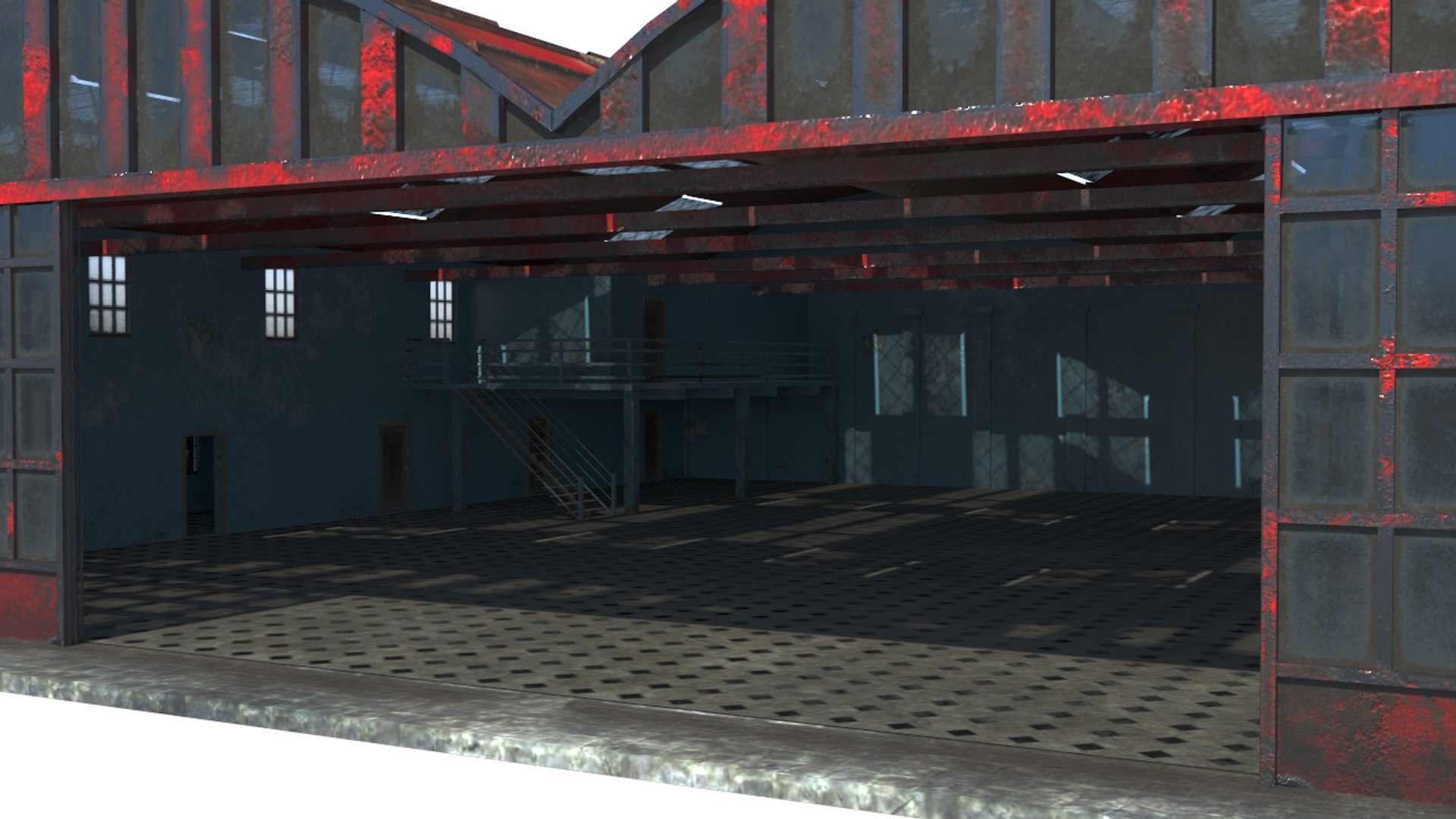 3D Abandoned Hangar Angar Model - TurboSquid 1428621