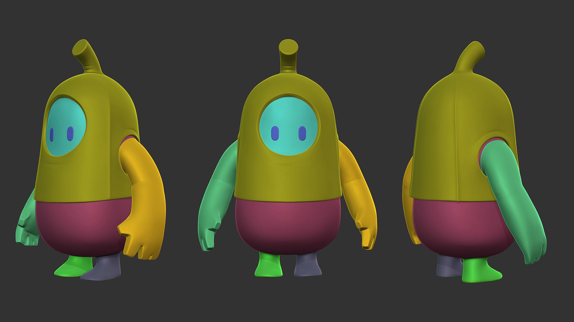 3D Fall Guys Banana Game Character and Assets 8K - TurboSquid 2015040
