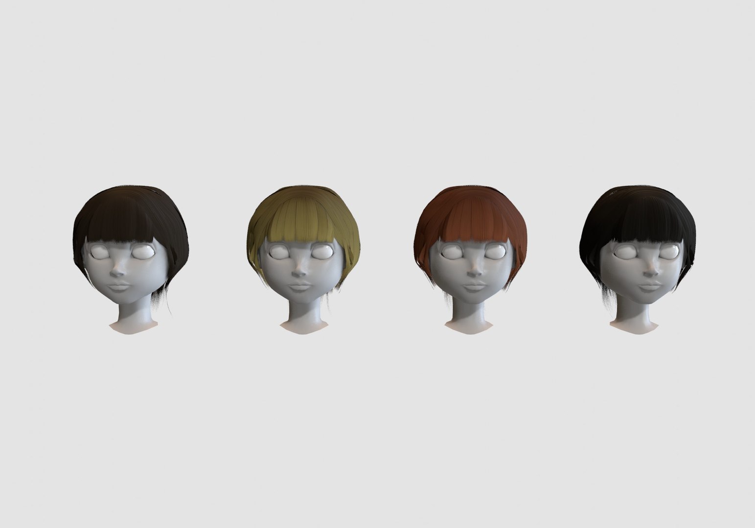 3D Hairstyle In 4 Colors - TurboSquid 1899641