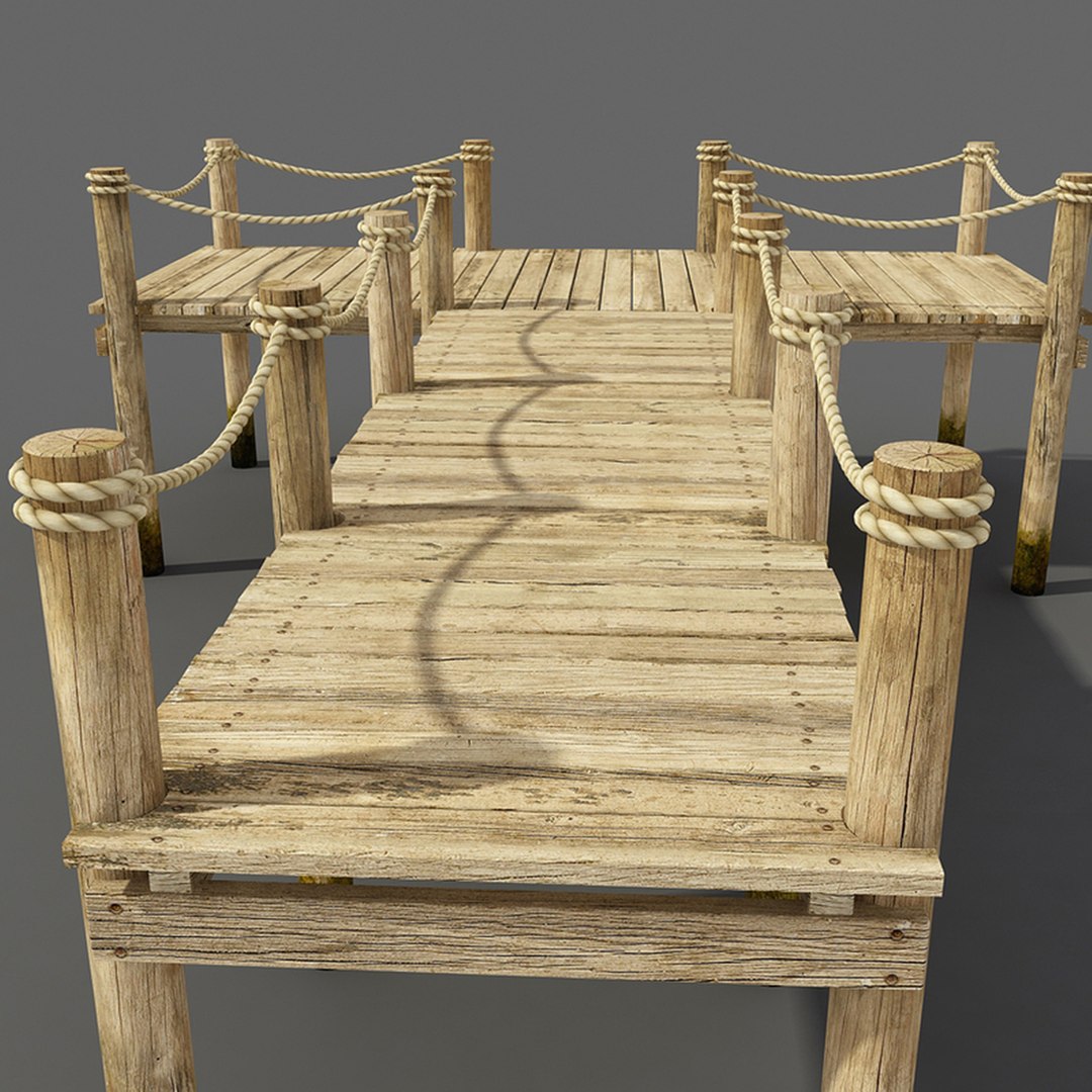 Wooden Pier Wood 3d Model