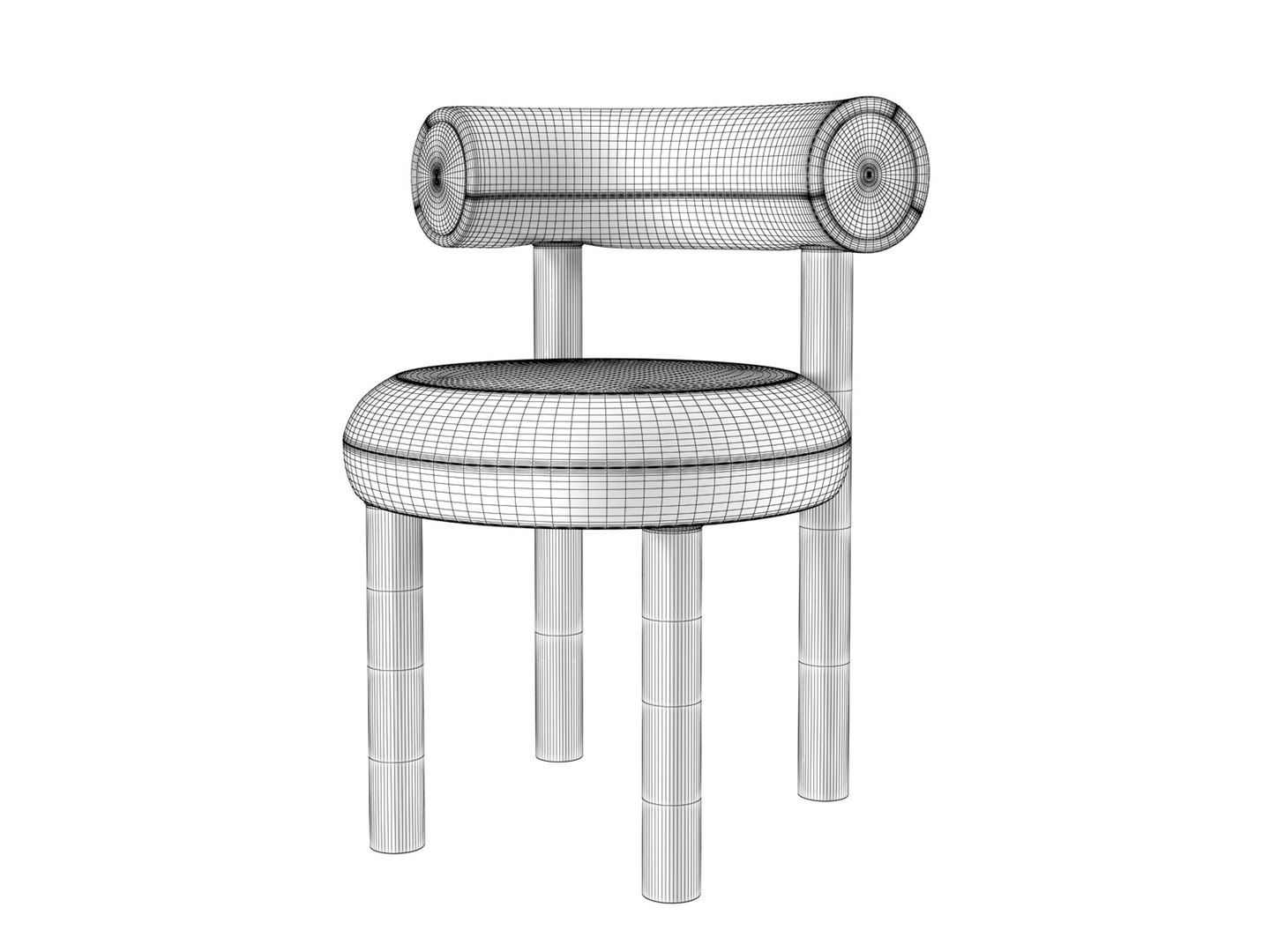 Fat Dining Chair 3D Model - TurboSquid 2160333