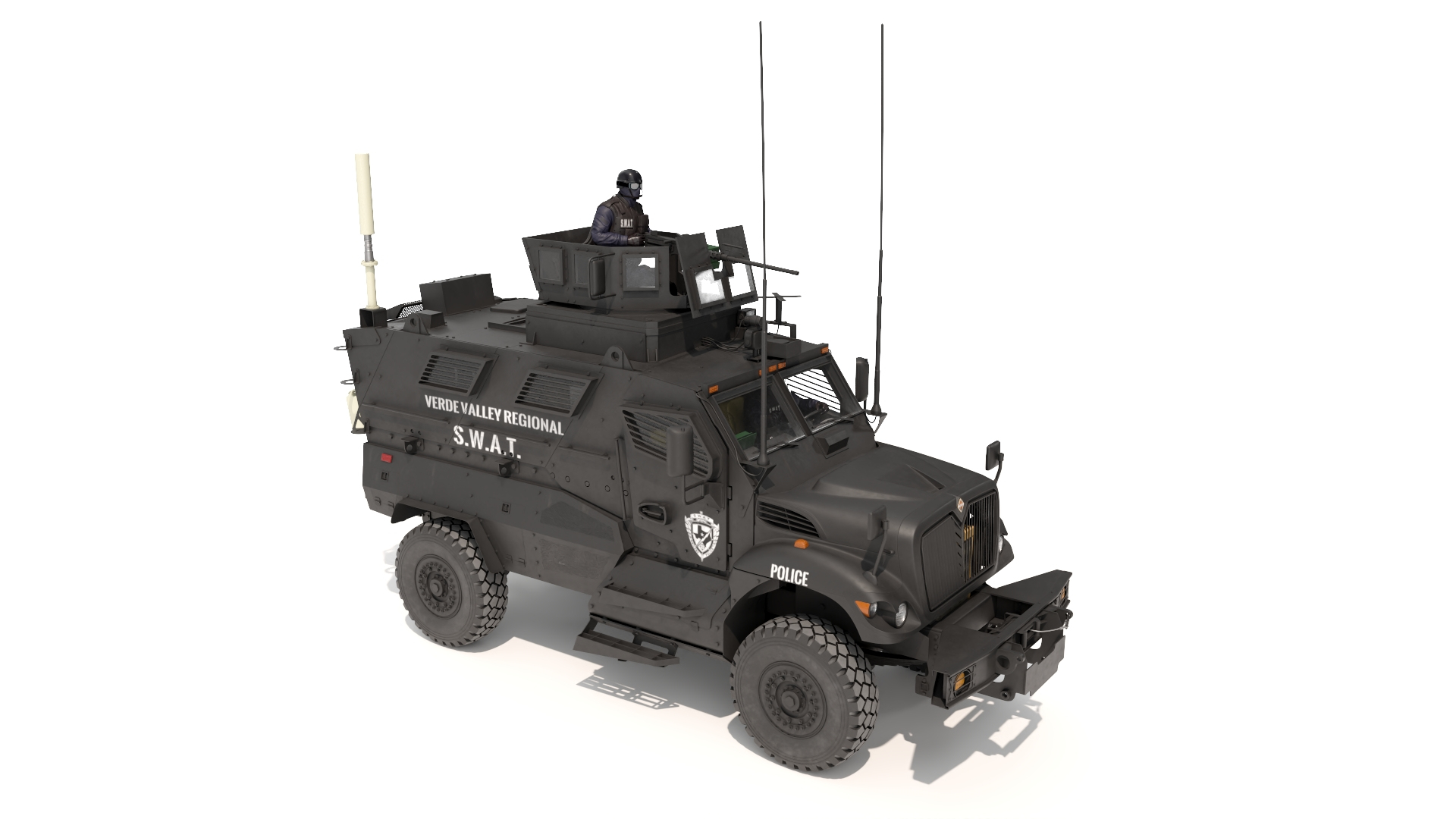 3D SWAT Vehicle International MaxxPro With Policemen - TurboSquid 2286725