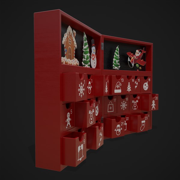 3D Christmas Drawer Calendar - TurboSquid 1817684