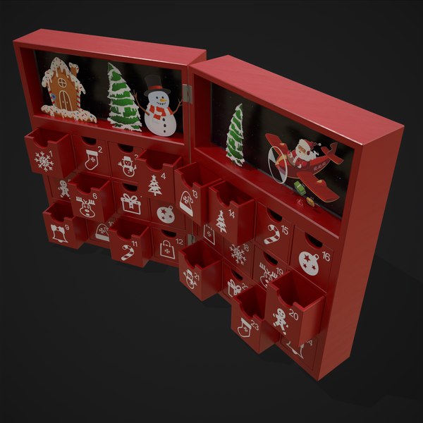 3D Christmas Drawer Calendar - TurboSquid 1817684