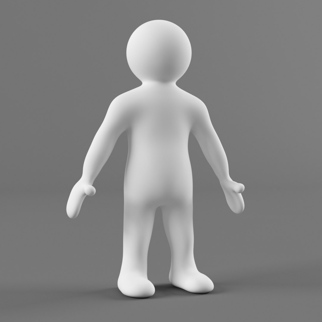 3d stickman character man model