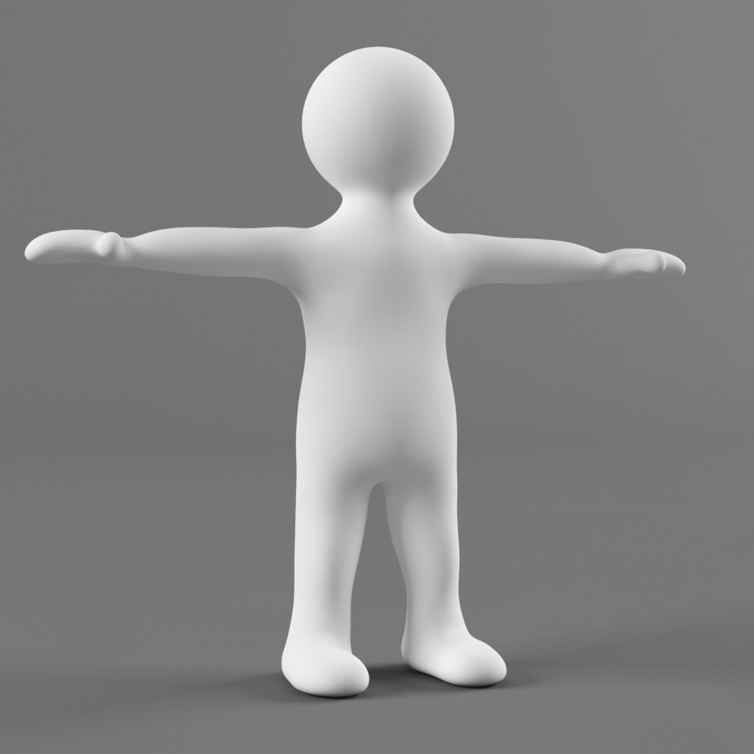 3d stickman character man model