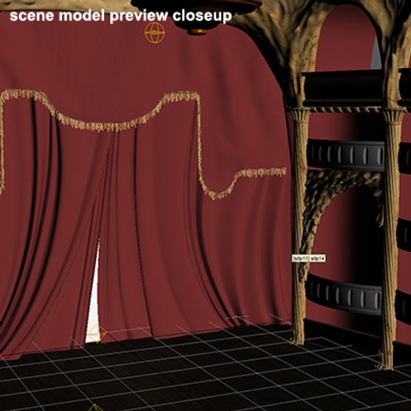 theatre scene animation 3d model