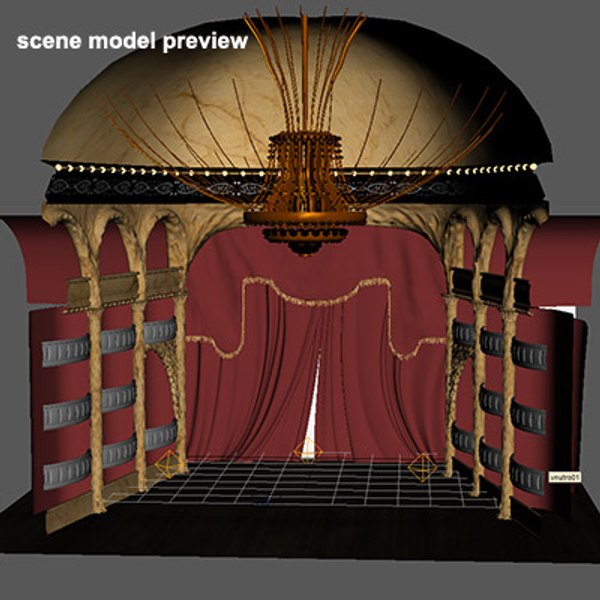 theatre scene animation 3d model