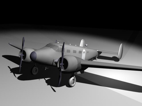 beechcraft d18 3d model