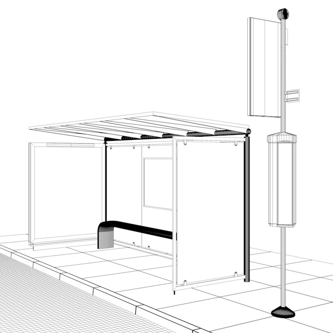 3d London Bus Stop Model