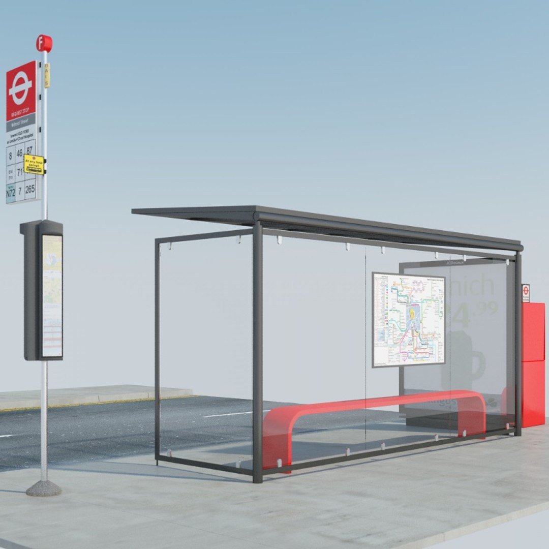 3d London Bus Stop Model