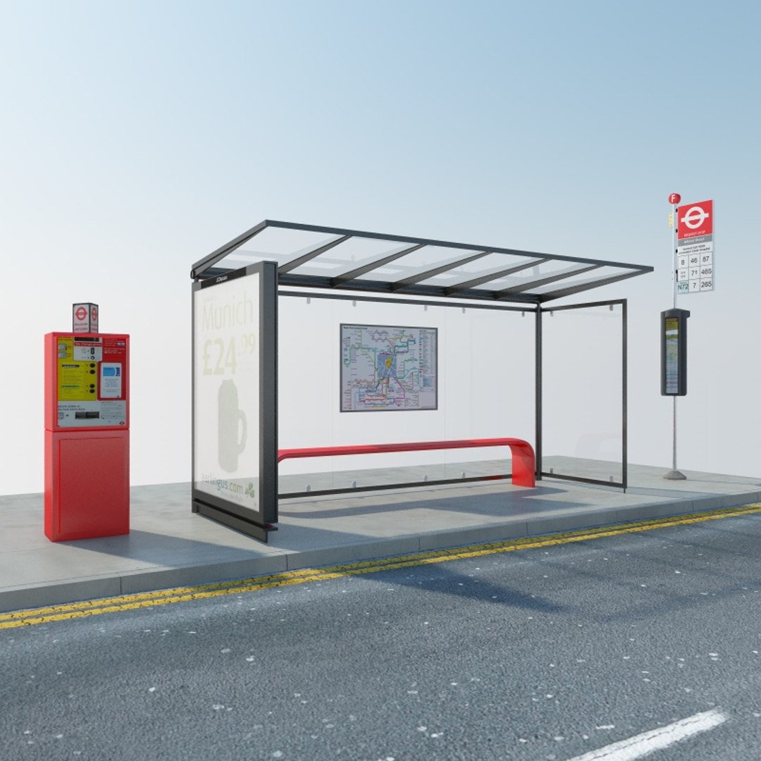 3d London Bus Stop Model