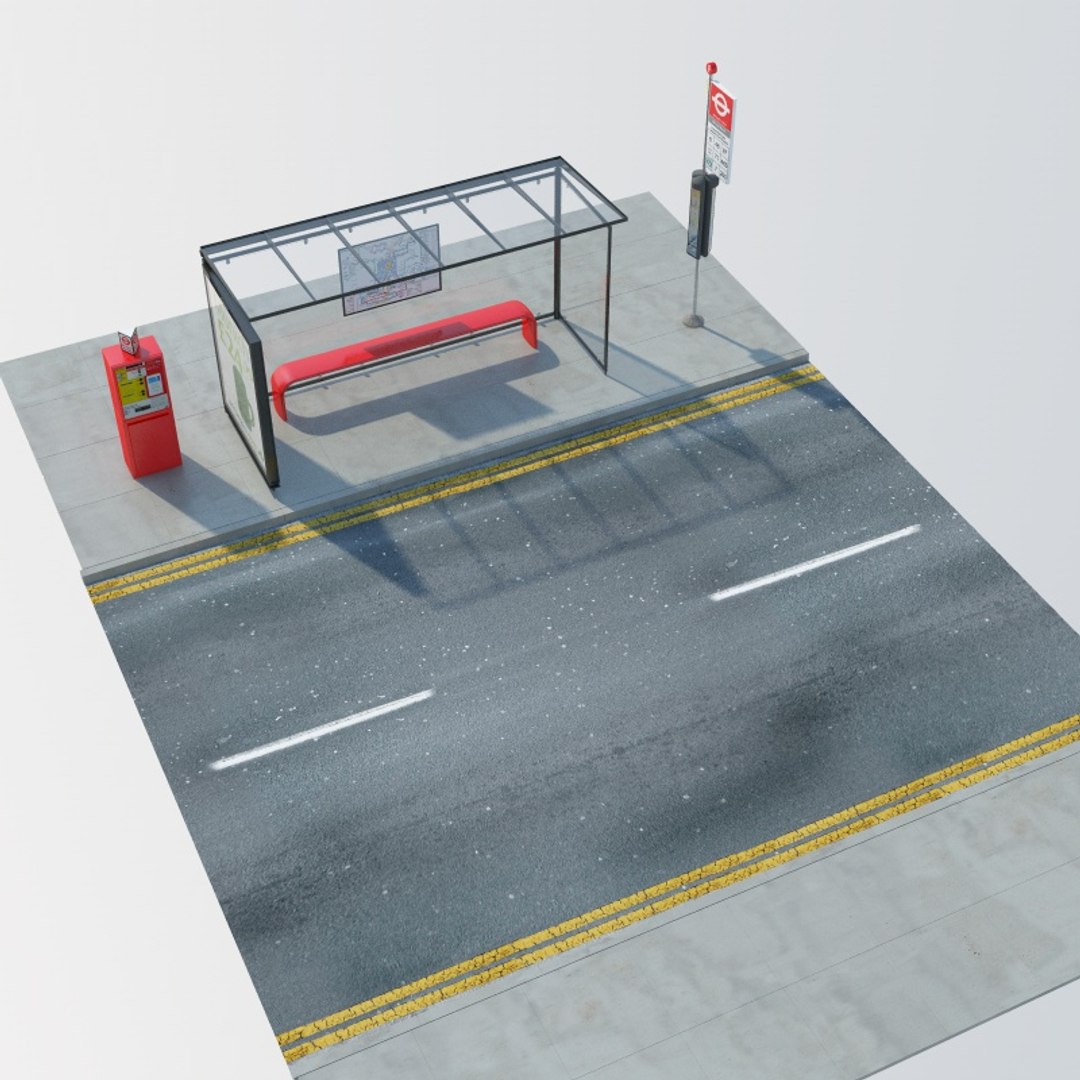 3d London Bus Stop Model