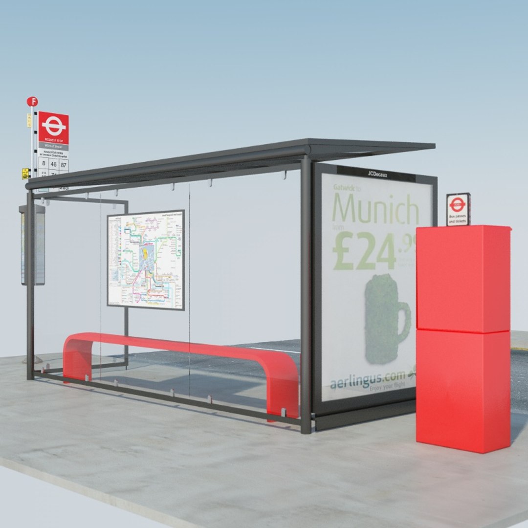 3d London Bus Stop Model