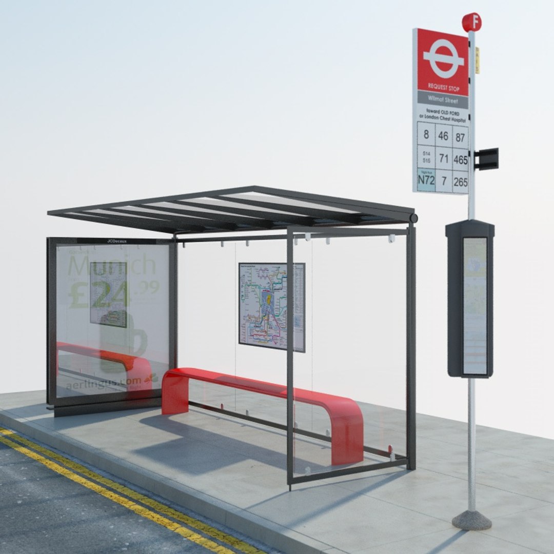 3d London Bus Stop Model