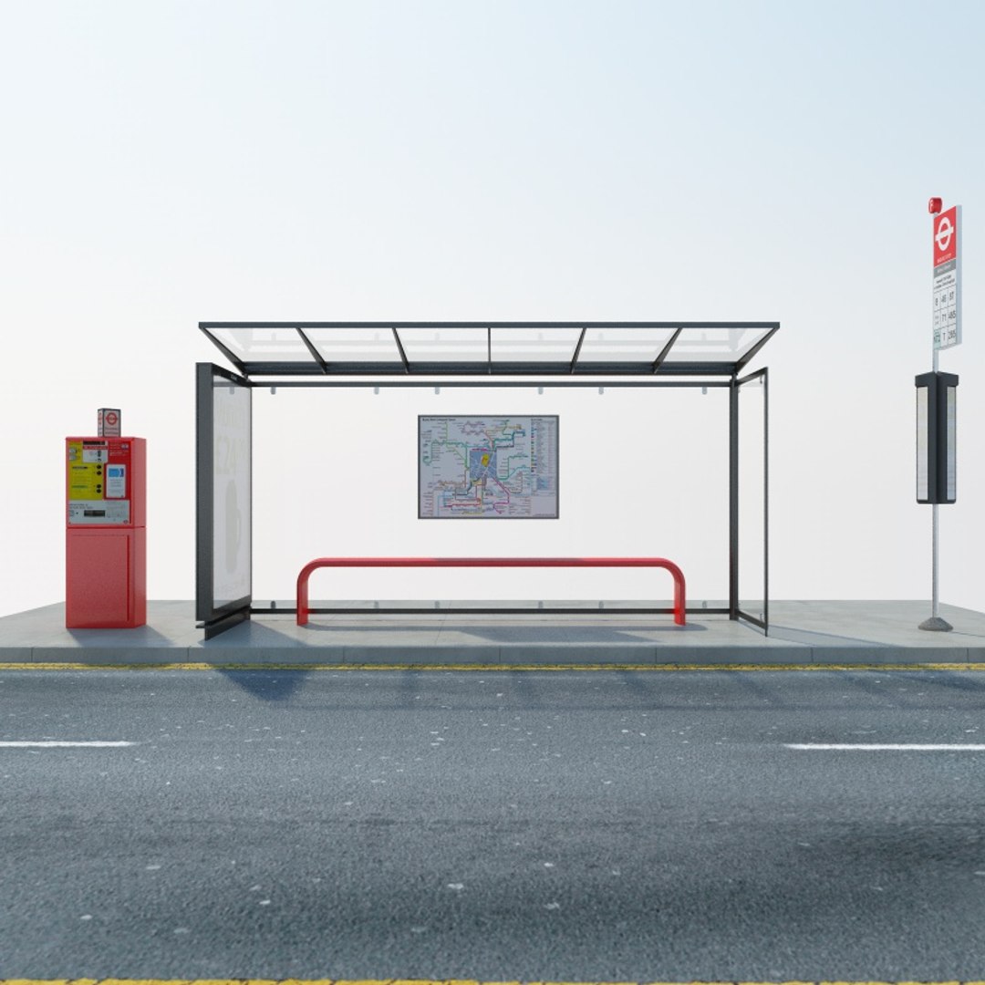 3d London Bus Stop Model