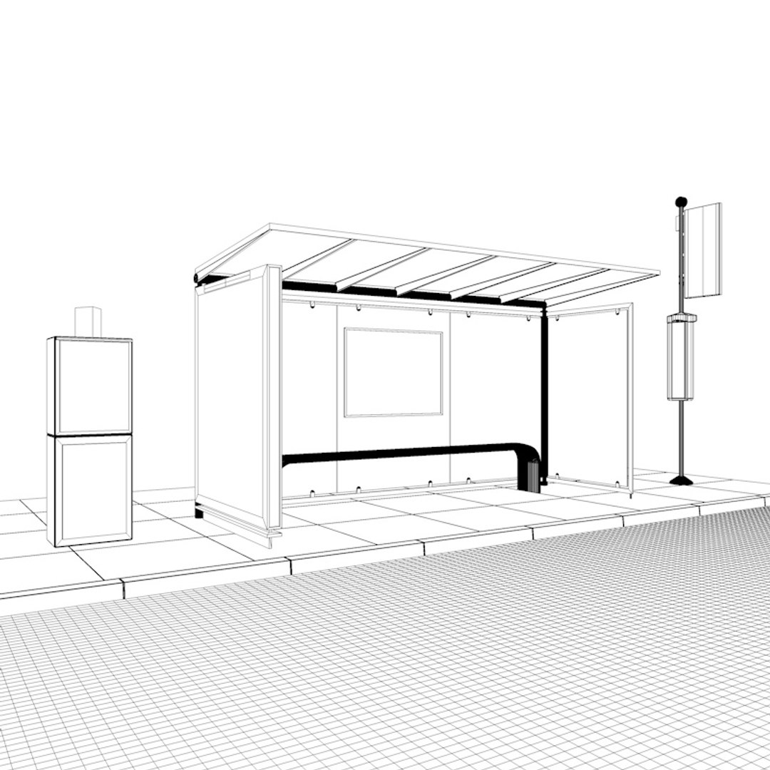 3d London Bus Stop Model