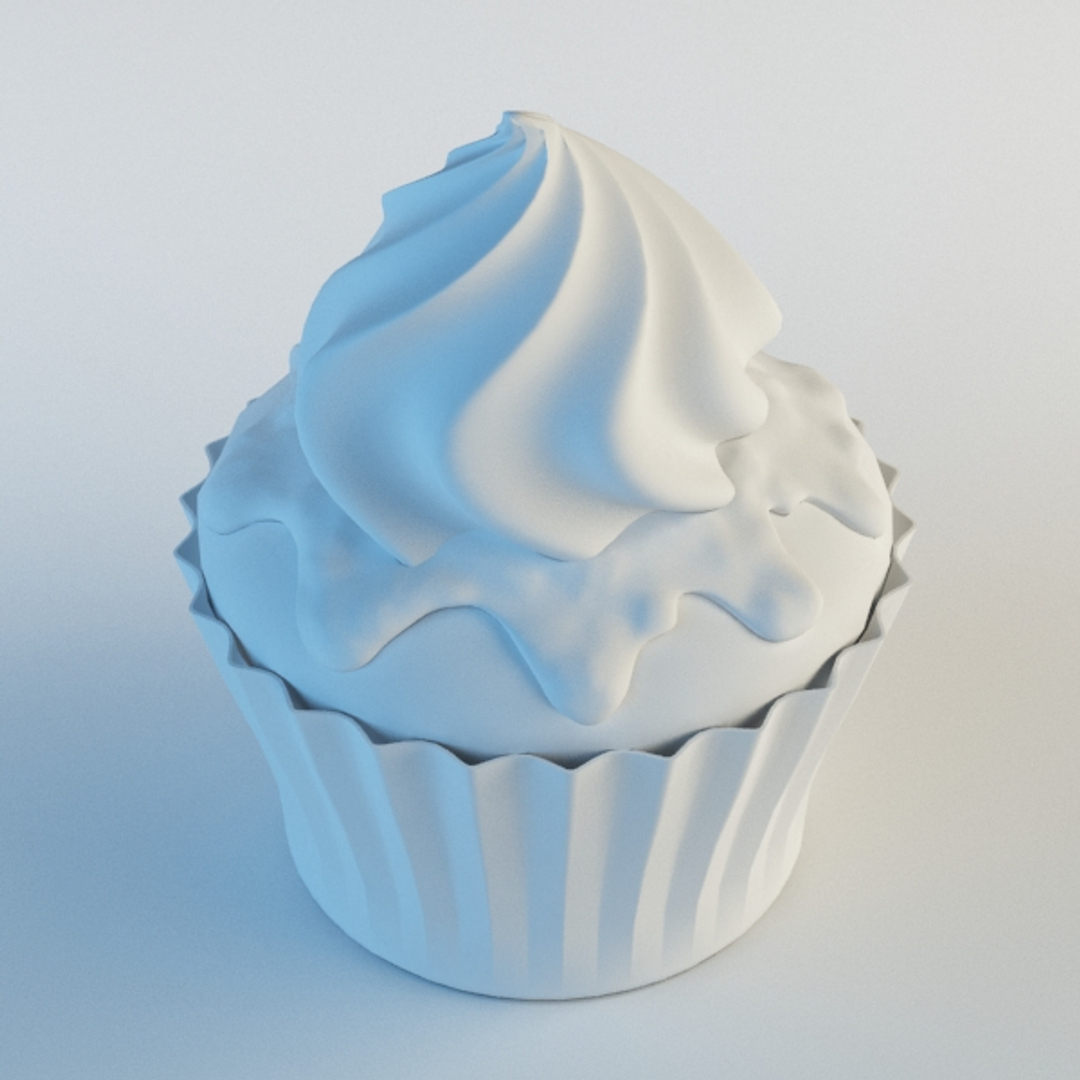 3d Model Cupcake Chocolate Strawberry