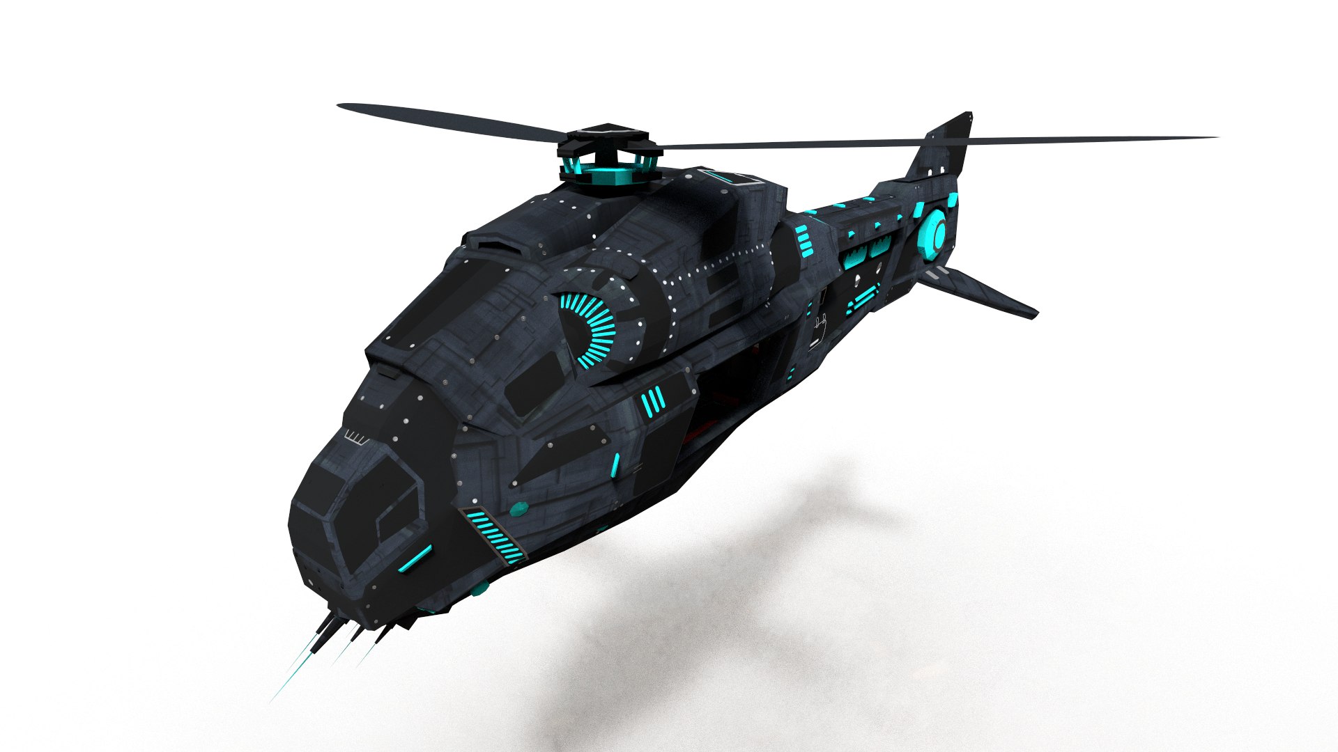 3D Low Poly Sci-Fi Helicopter With 4K PBR Texture Model - TurboSquid ...