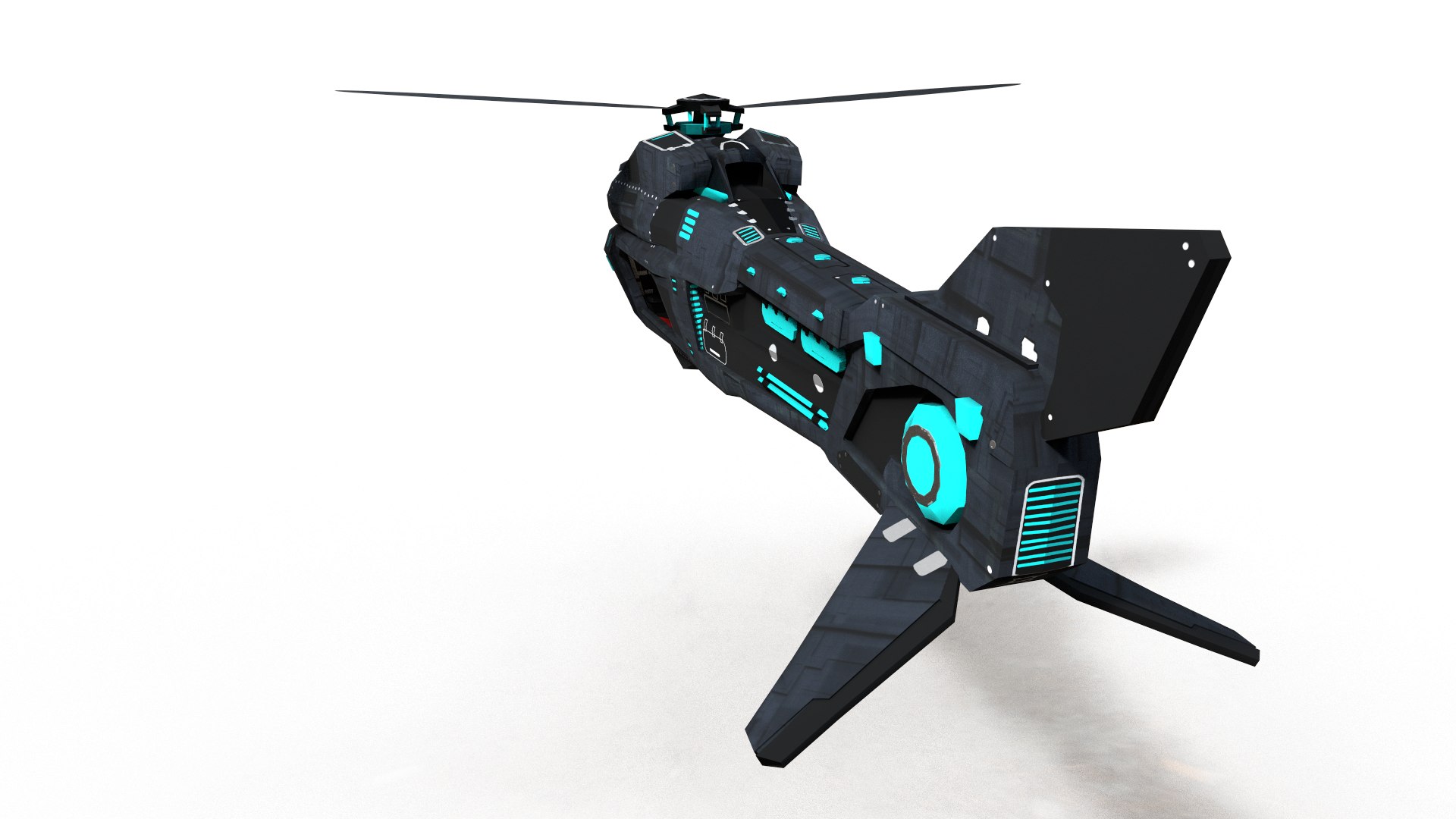 3D Low Poly Sci-Fi Helicopter With 4K PBR Texture Model - TurboSquid ...