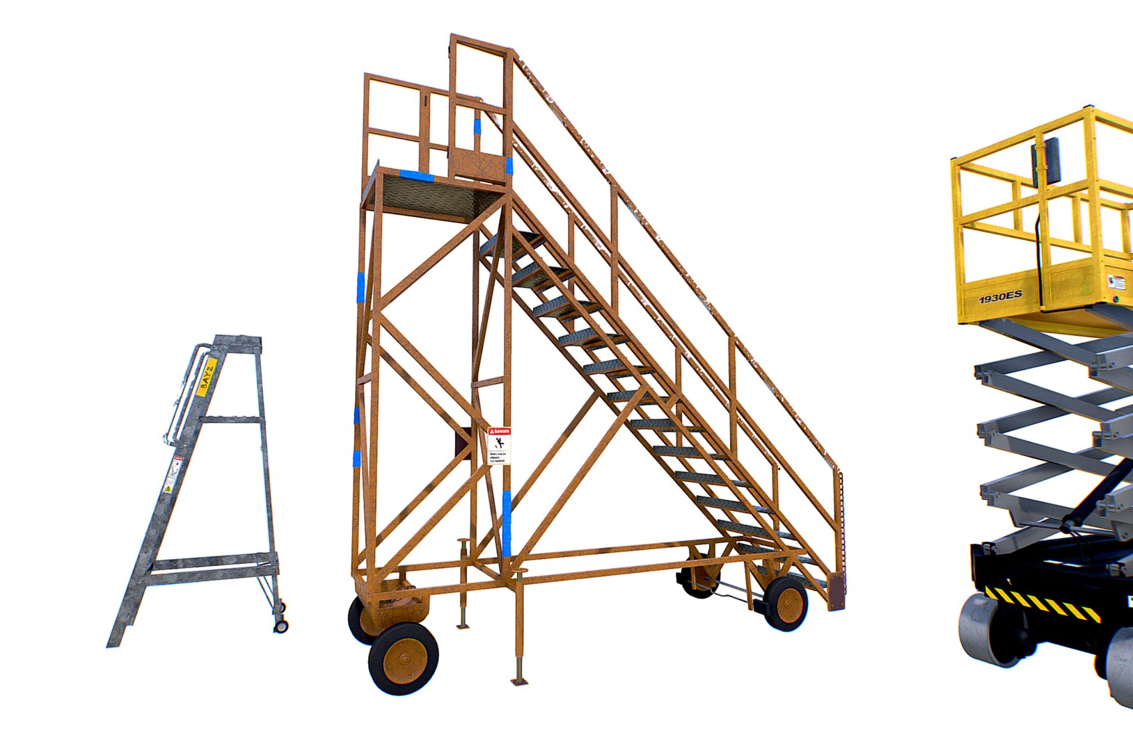 3D Aircraft Maintenance Ladders Collection Model - TurboSquid 2113098