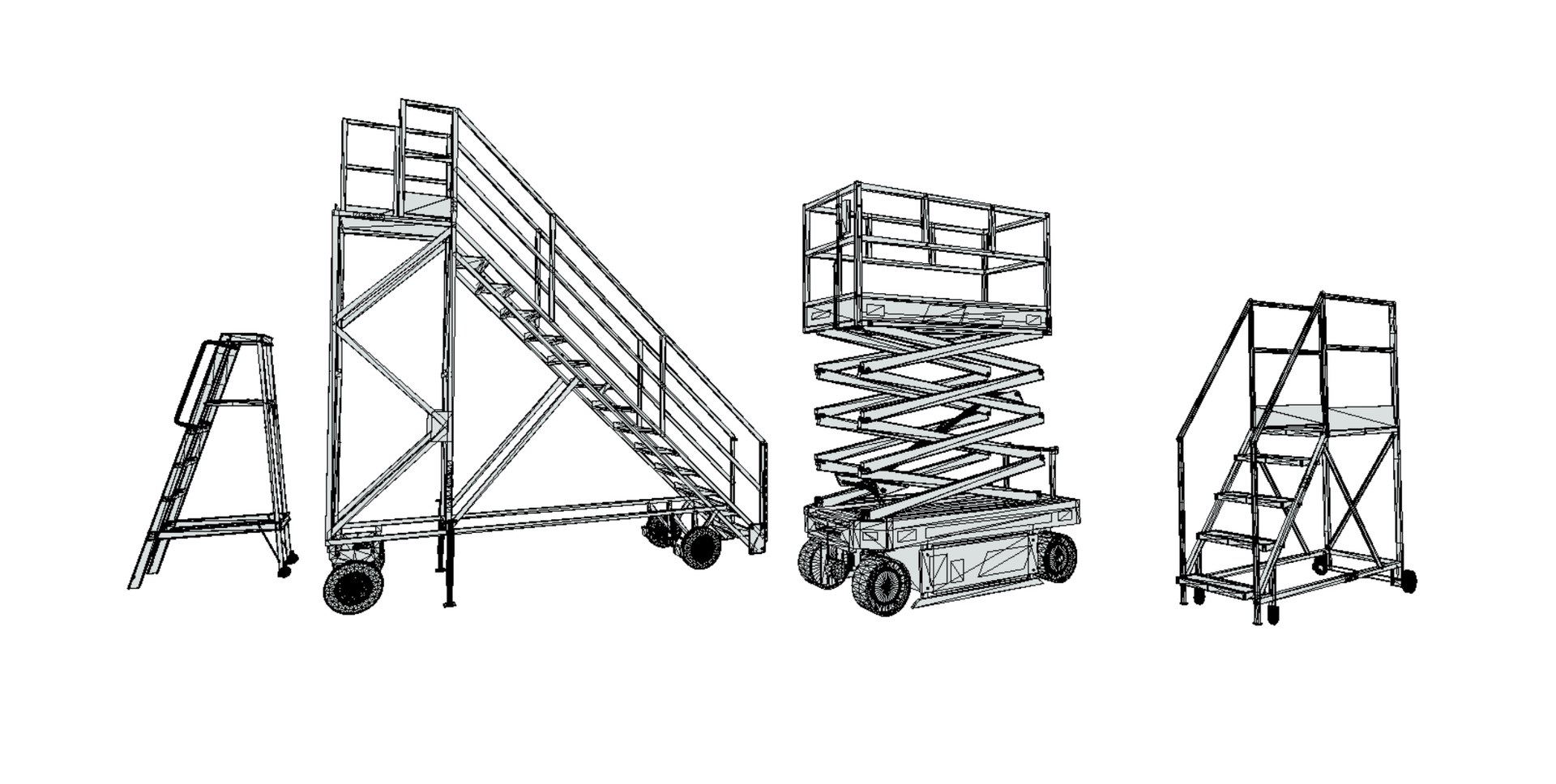 3D Aircraft Maintenance Ladders Collection Model - TurboSquid 2113098