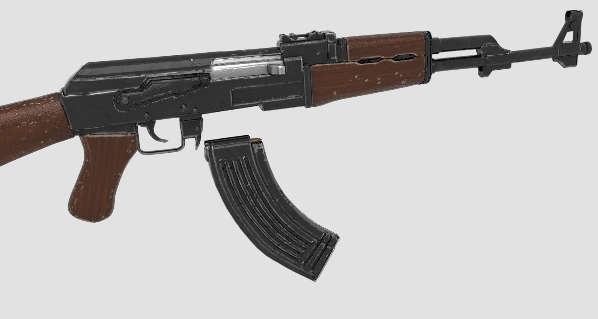 Fully Ak47 Texturing 3D - TurboSquid 1562367