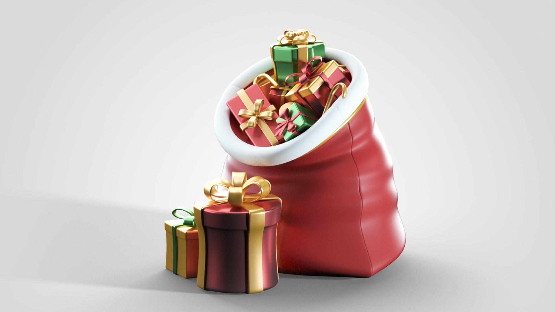 Bag with Christmas gifts model - TurboSquid 2001337