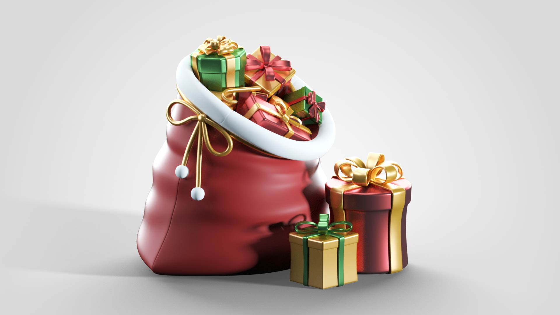 Bag with Christmas gifts model - TurboSquid 2001337