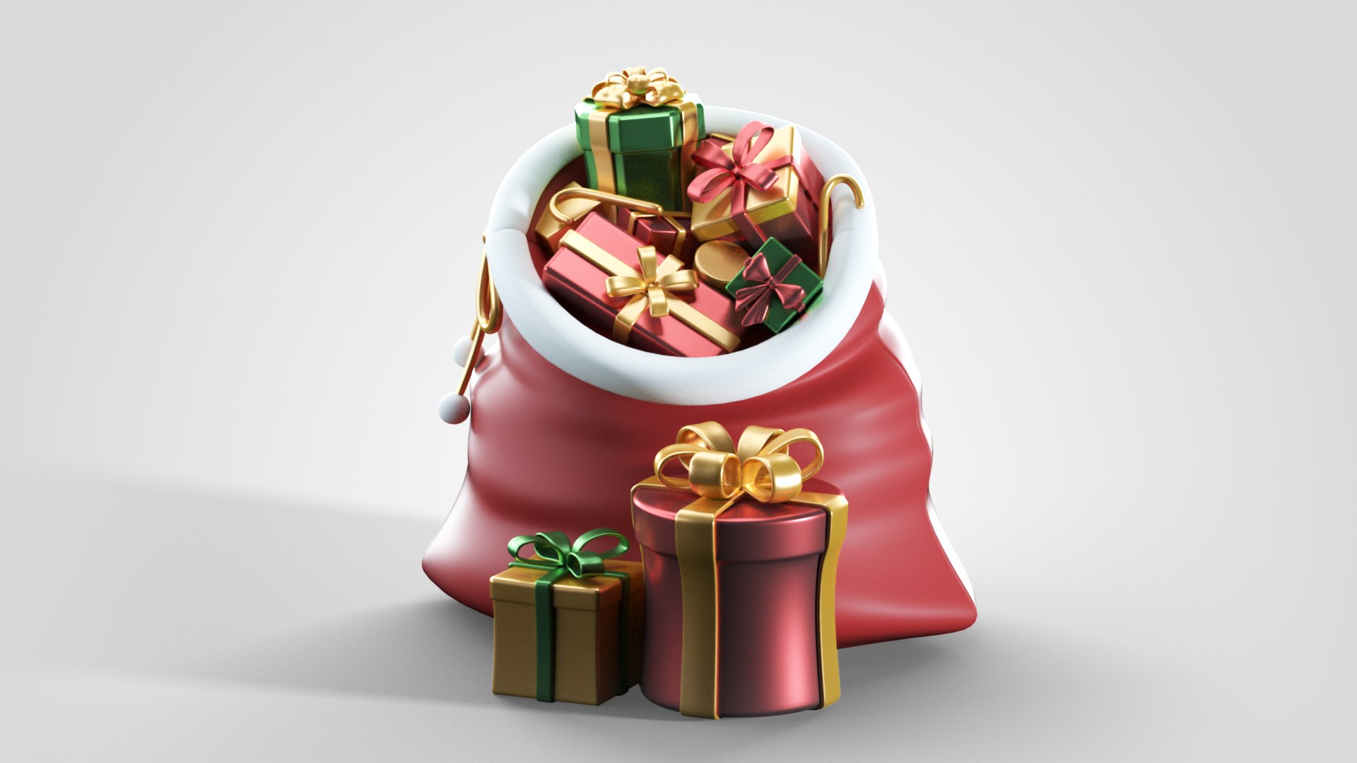 Bag with Christmas gifts model - TurboSquid 2001337