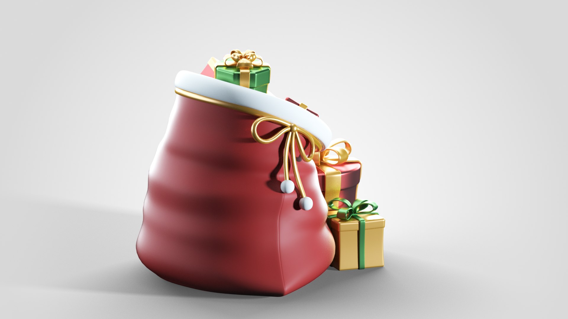 Bag with Christmas gifts model - TurboSquid 2001337