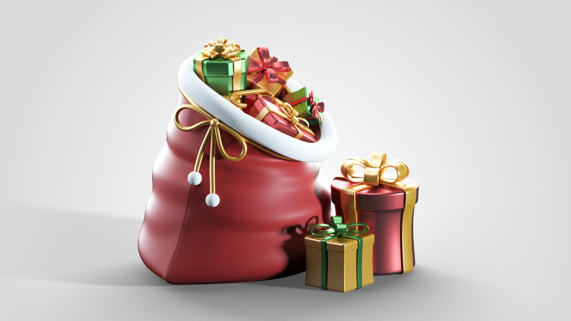 Bag with Christmas gifts model - TurboSquid 2001337