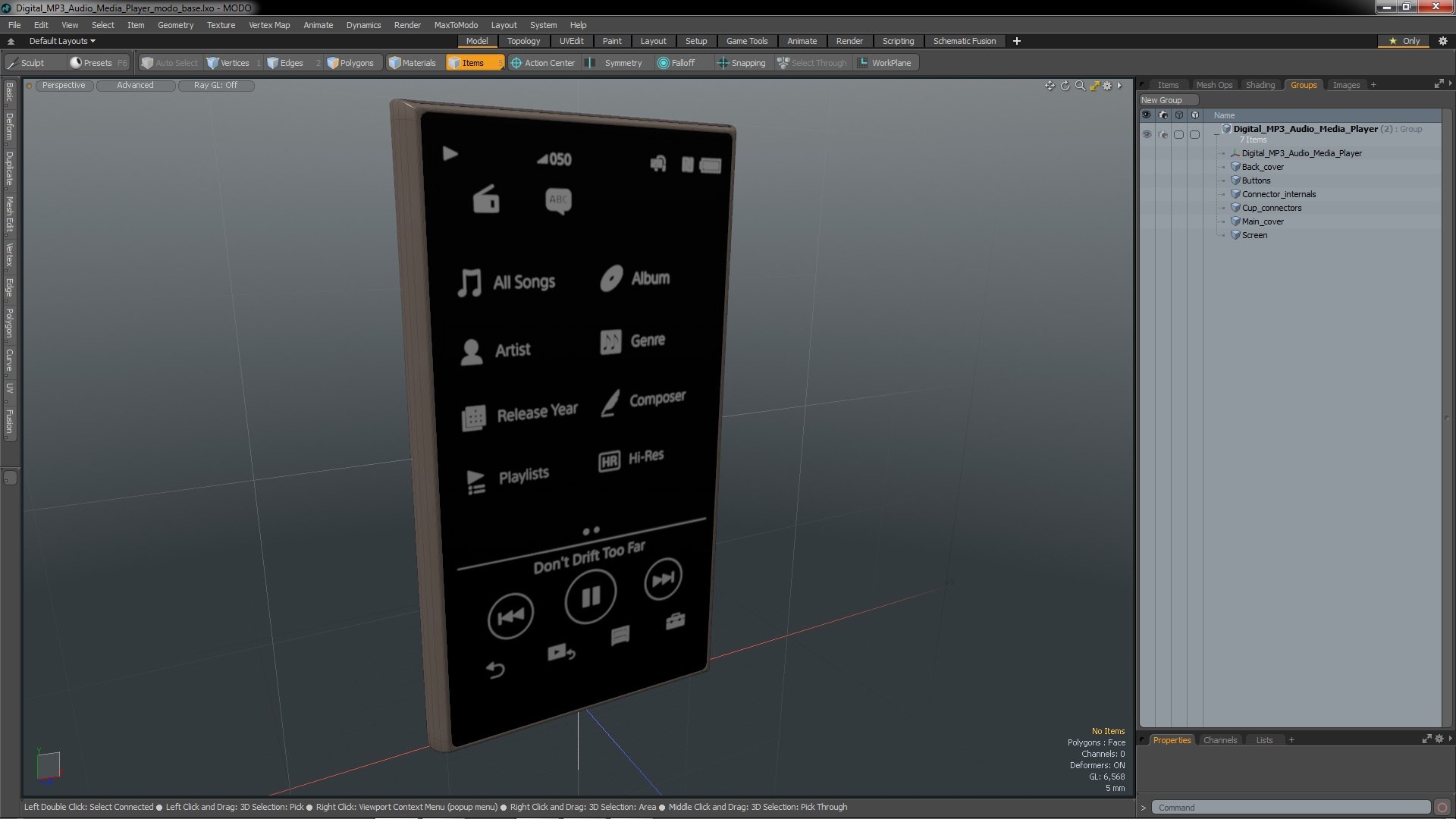 3D Digital MP3 Audio Media Player - TurboSquid 2130546