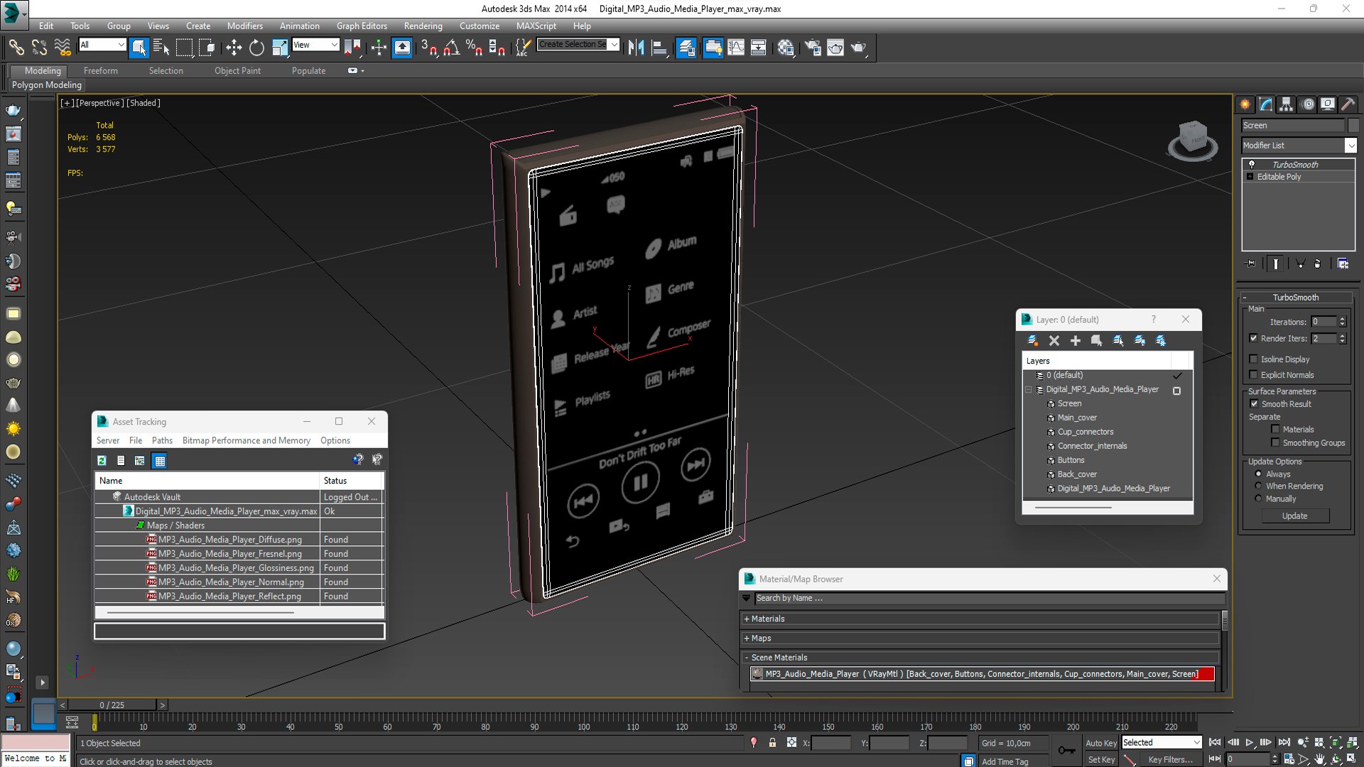 3D Digital MP3 Audio Media Player - TurboSquid 2130546