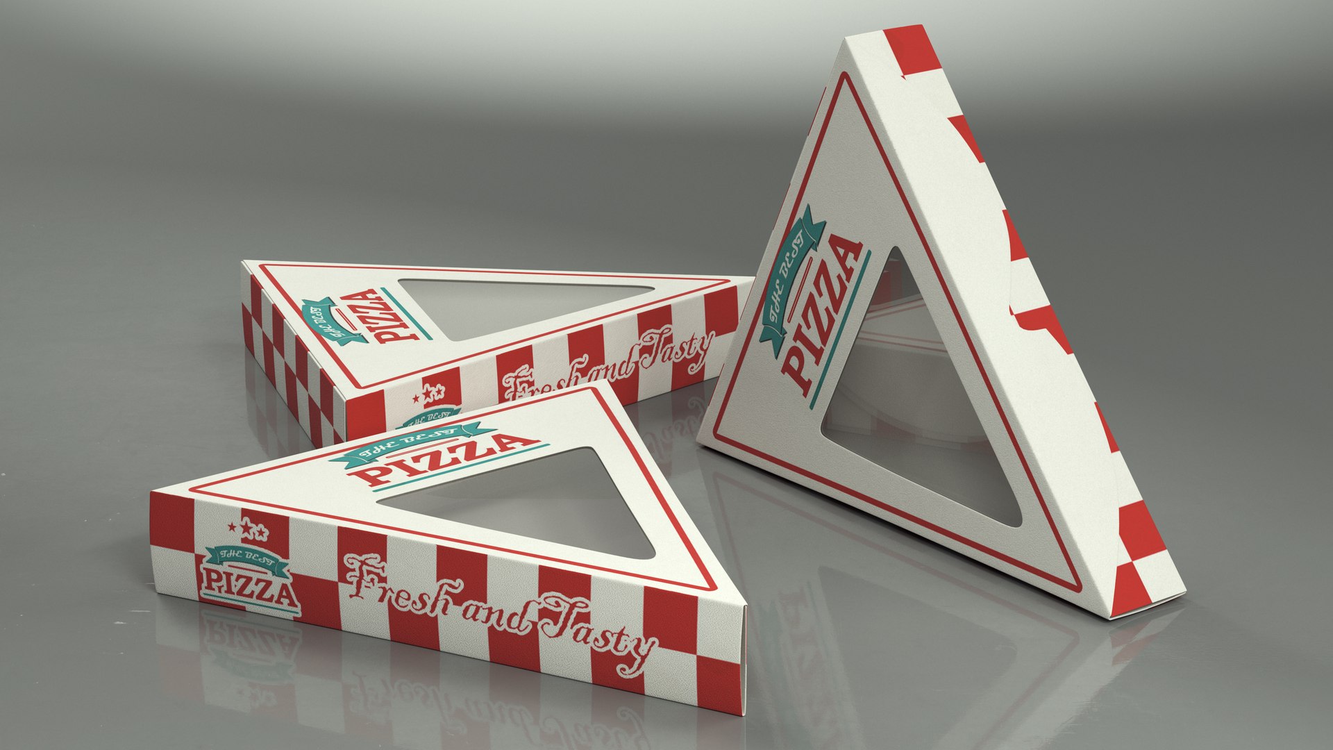 Triangle Pizza Packaging Box With Clear Window 3D - TurboSquid 2155475