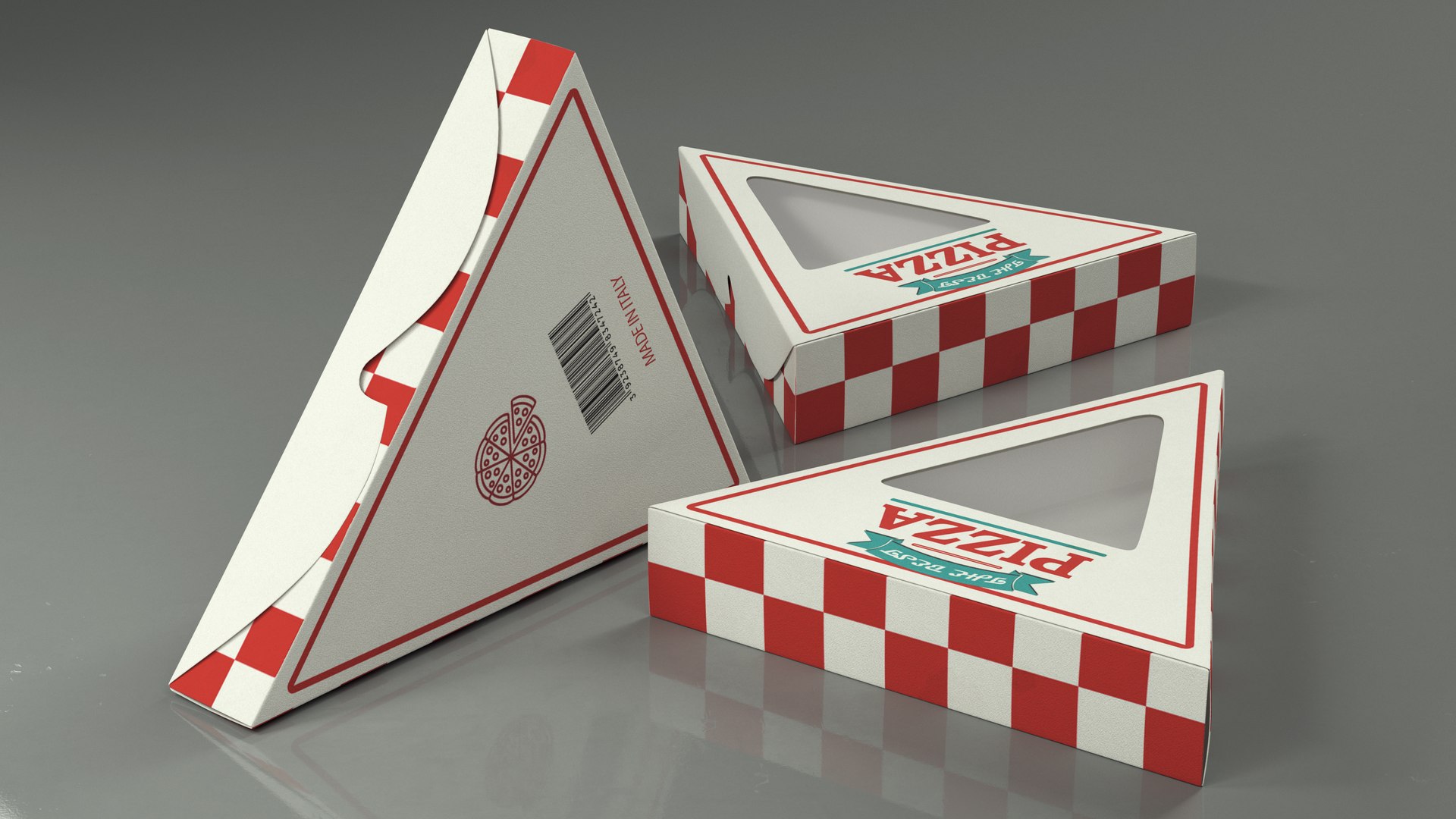 Triangle Pizza Packaging Box With Clear Window 3D - TurboSquid 2155475