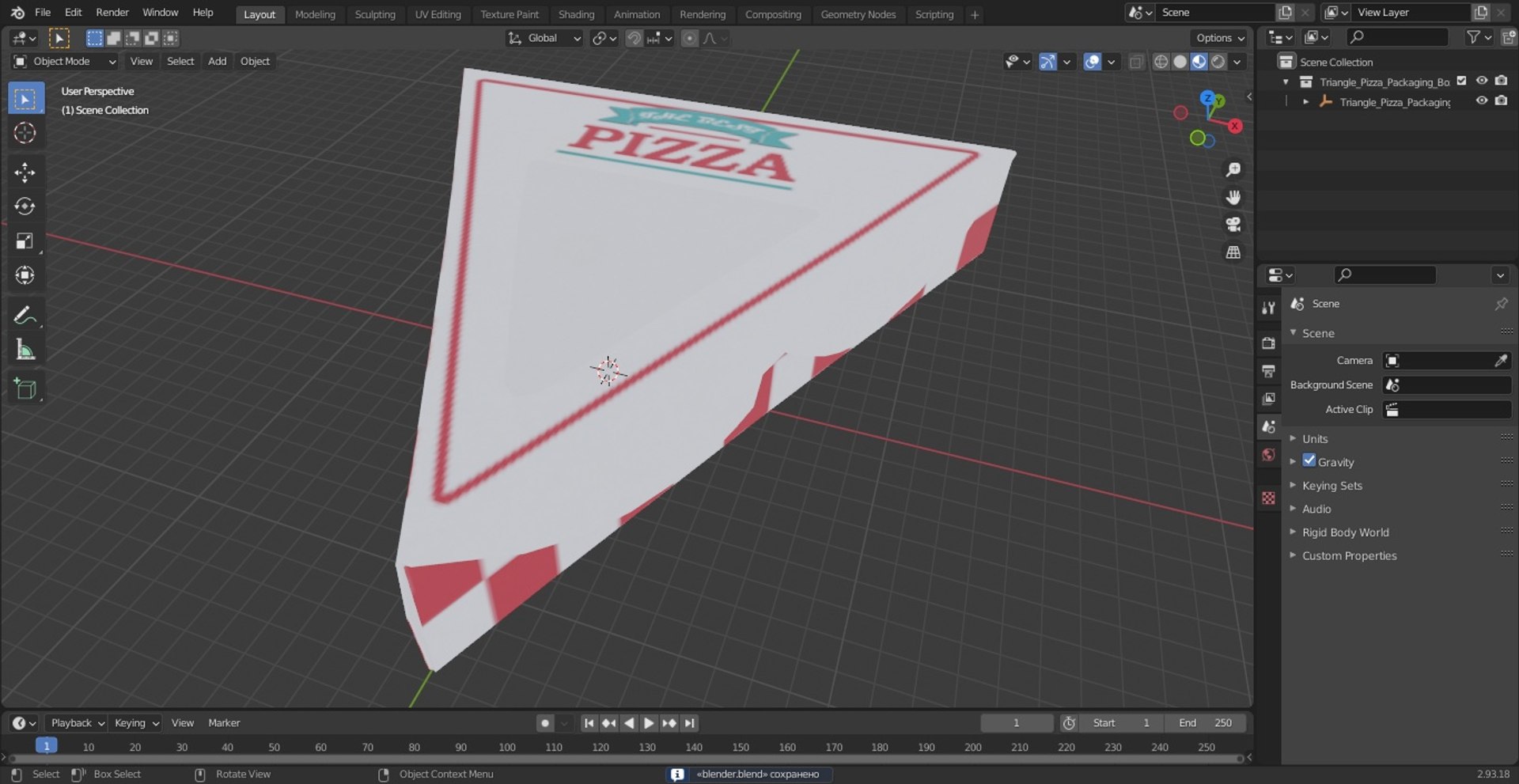 Triangle Pizza Packaging Box With Clear Window 3D - TurboSquid 2155475