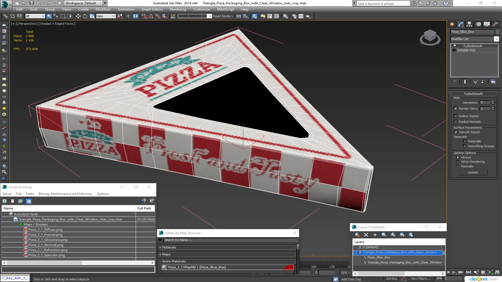Triangle Pizza Packaging Box With Clear Window 3D - TurboSquid 2155475