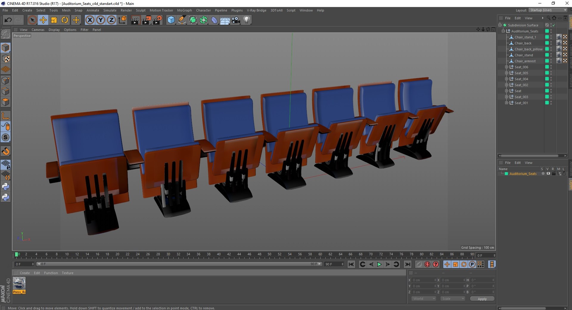 Auditorium Seats 3D Model - TurboSquid 2130605
