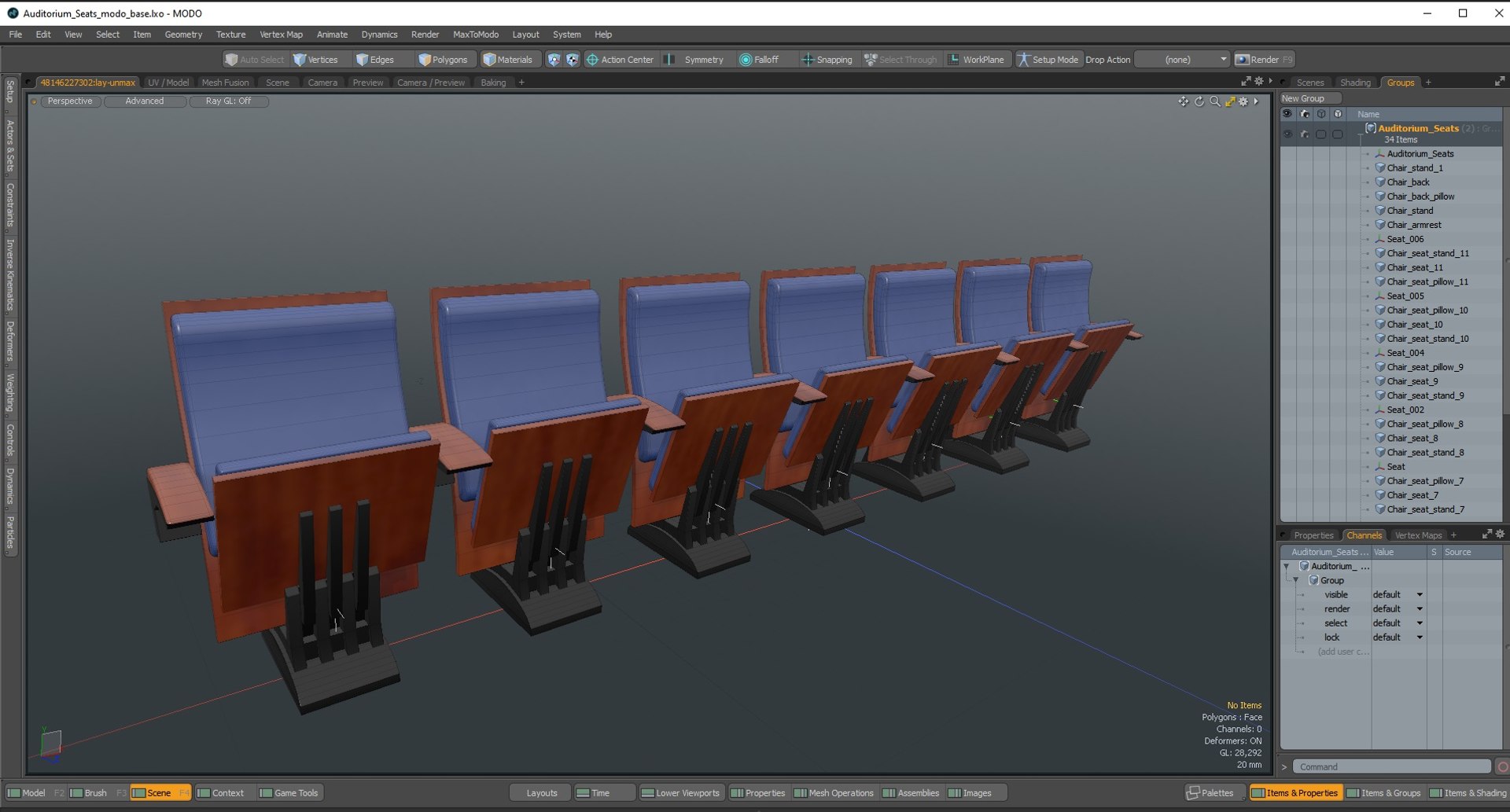 Auditorium Seats 3D Model - TurboSquid 2130605