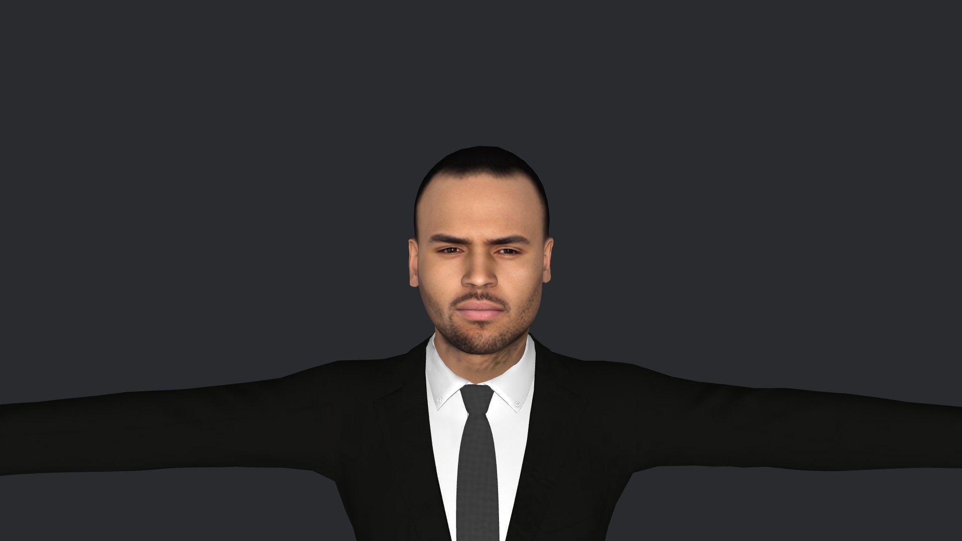 Chris Brown Hyper Realistic Full Body Fully Rigged 3D Character 3D model - TurboSquid 2156754