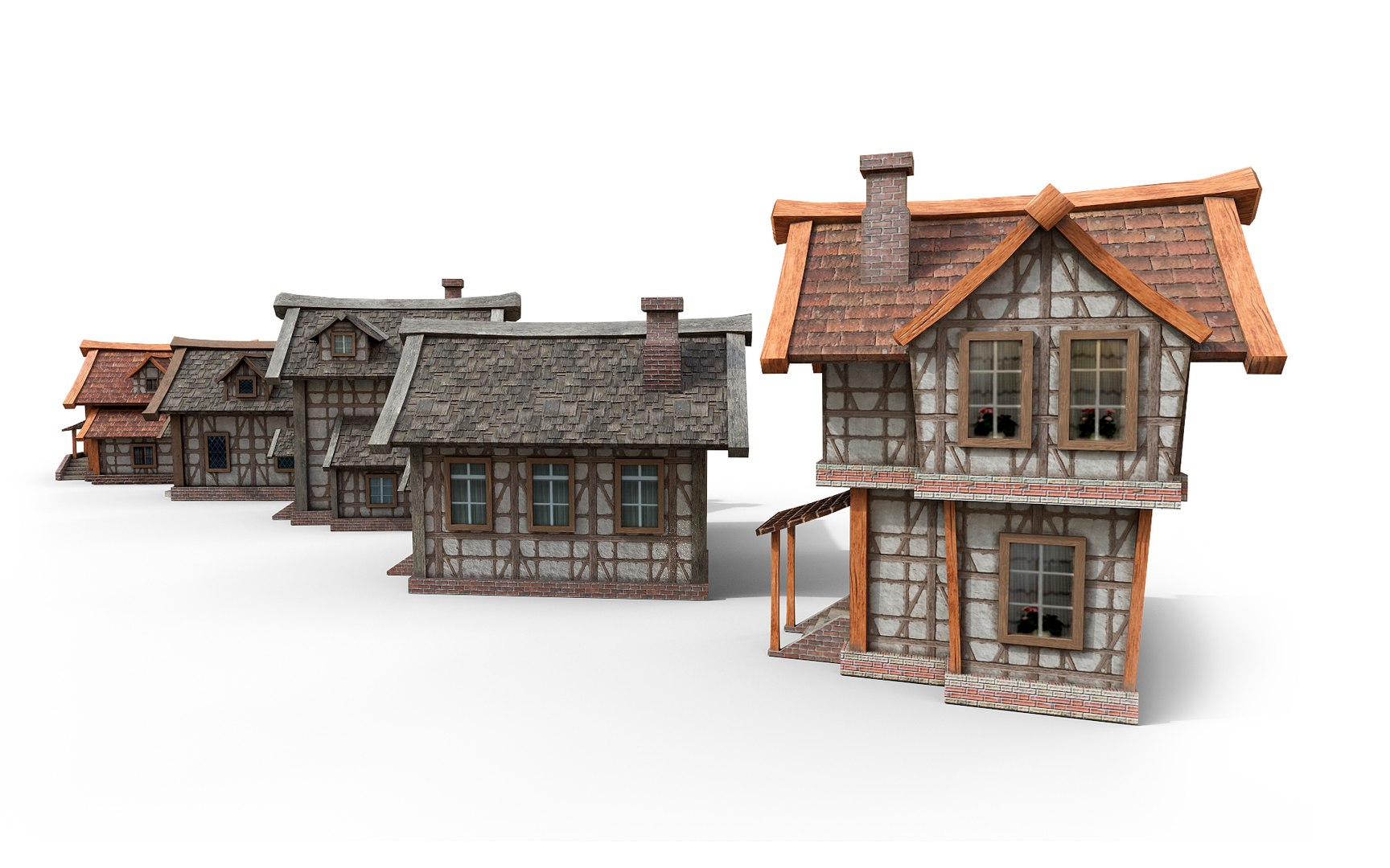 Cartoon Houses Model - TurboSquid 1962316