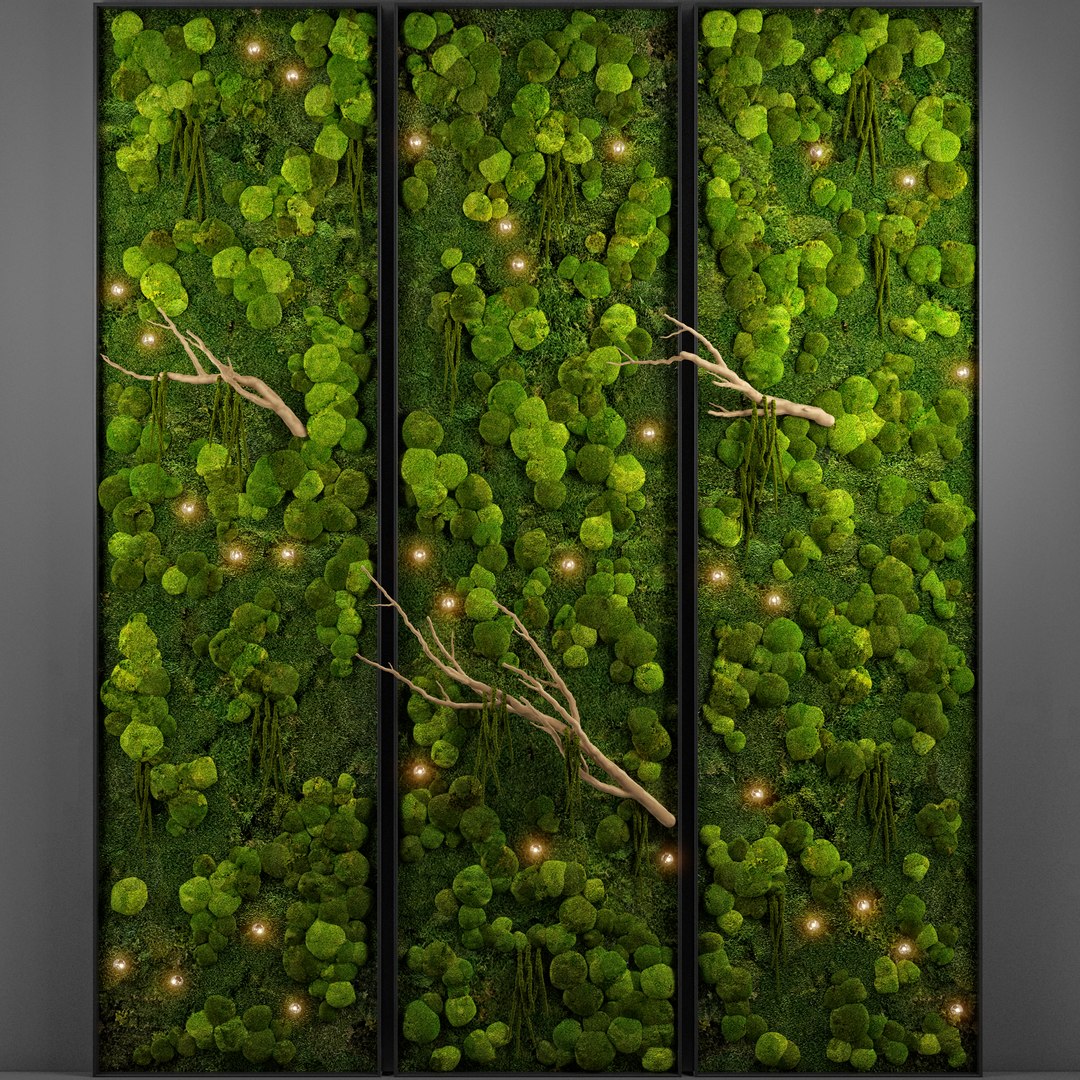 3D Panel Moss Wall - TurboSquid 1210362