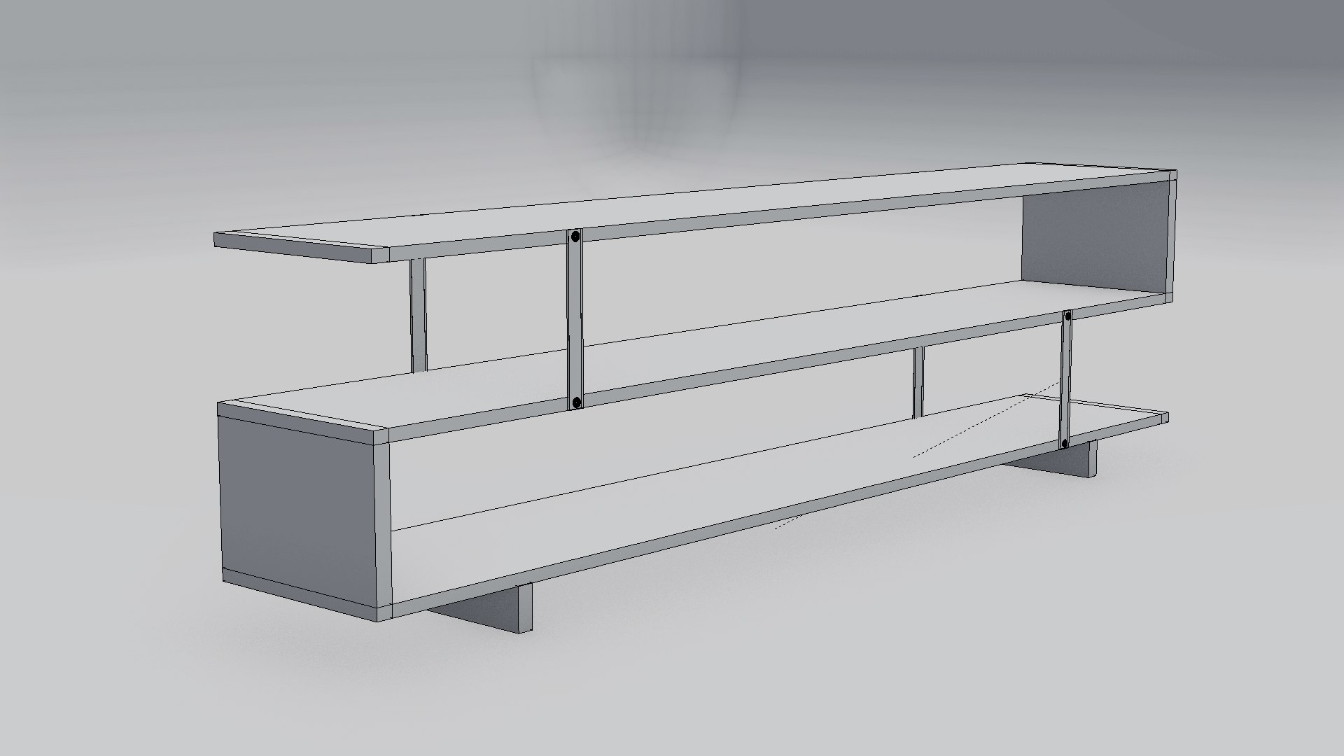 Boa Low Bookcase Model - TurboSquid 2020411